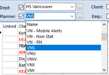 Scheduling Planners – VCH Procura Help