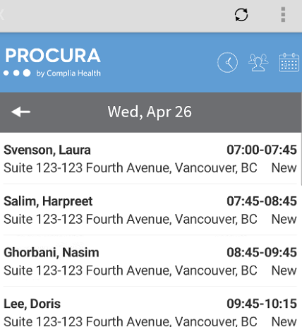 Procura Desktop to Mobile Information Mapping – VCH Procura Help