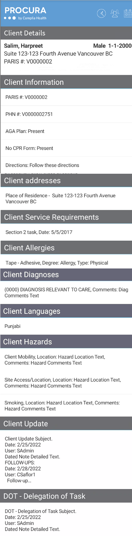 Procura Desktop to Mobile Information Mapping – VCH Procura Help