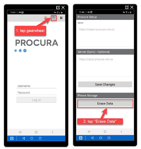 Clear the Cache in the Procura Prod App – VCH Procura Help