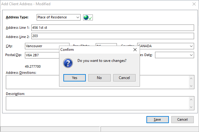 Change an Address – VCH Procura Help