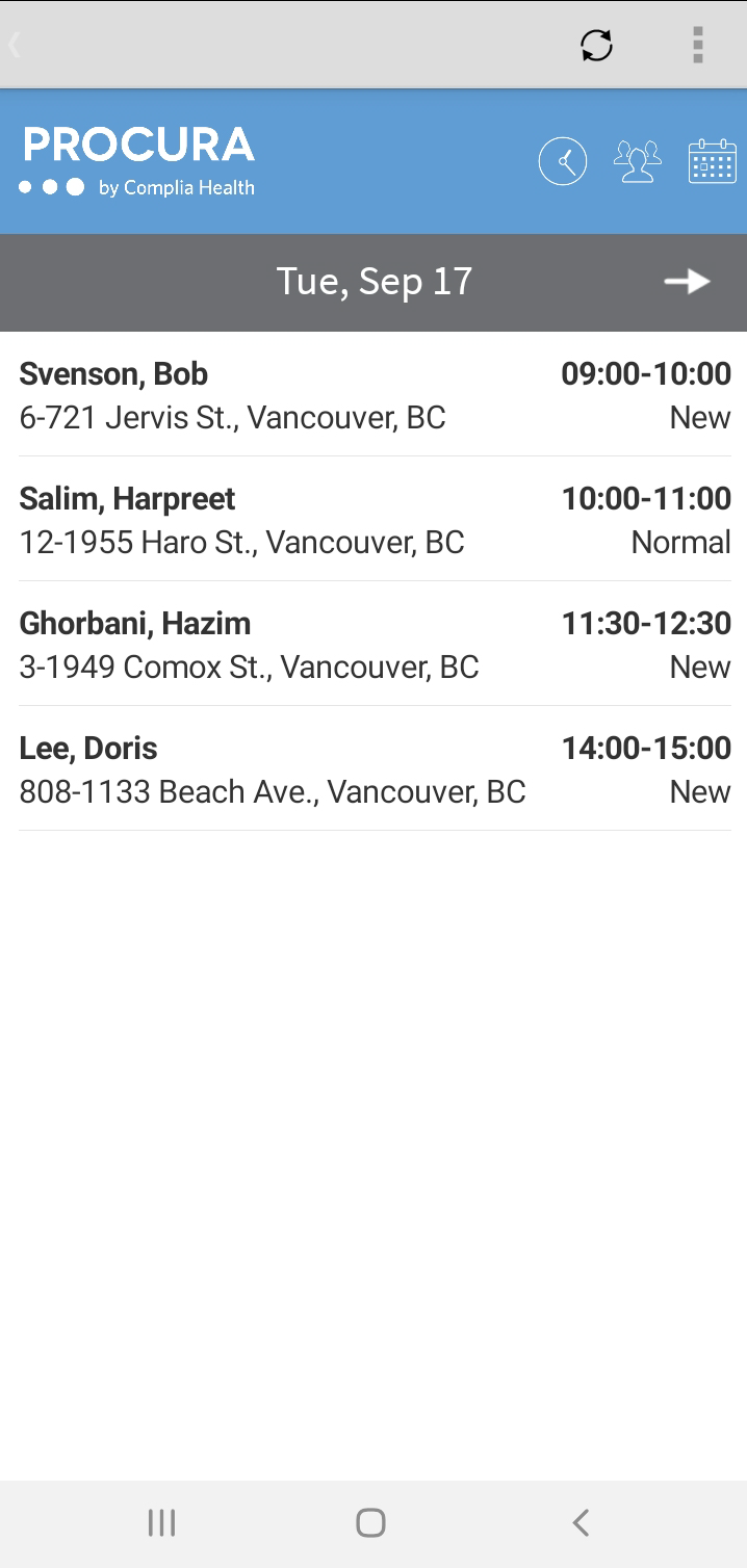 View your Schedule – VCH Procura Help