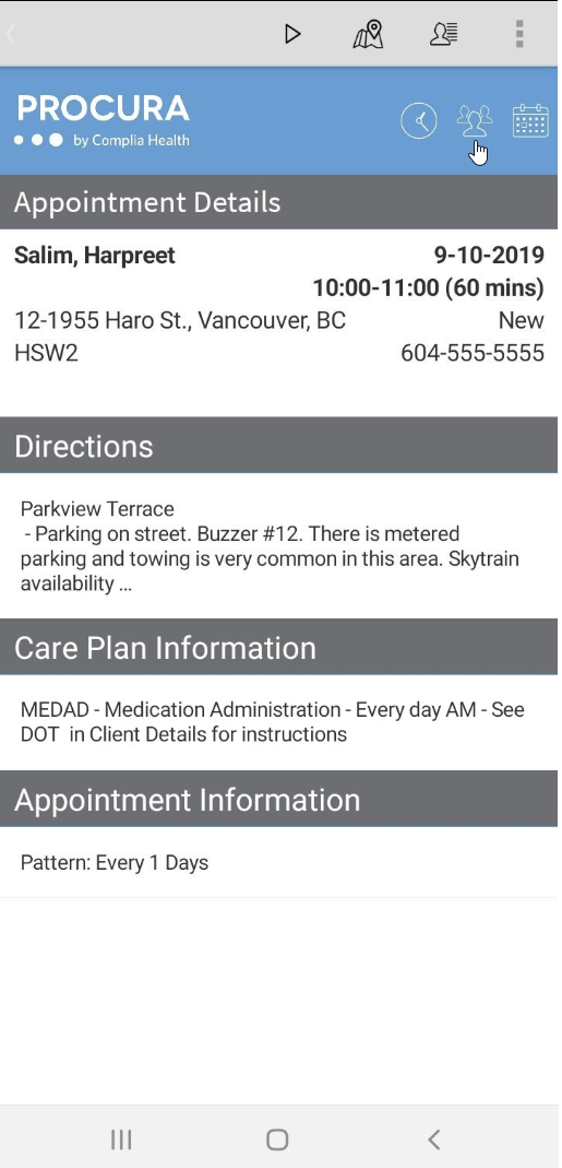 View Appointment Details – VCH Procura Help