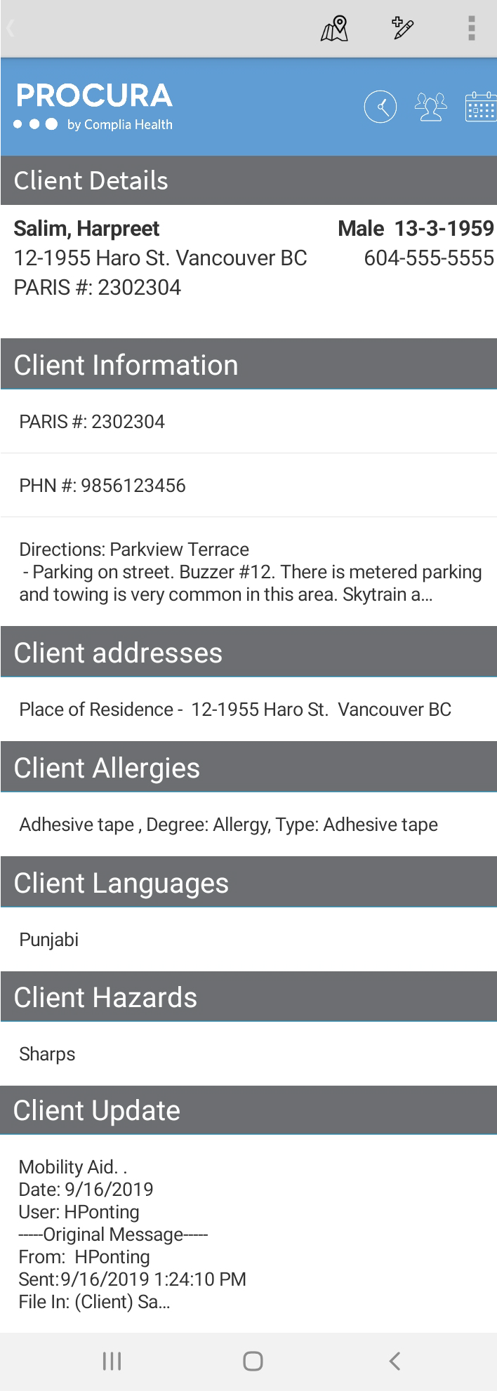 View Client Details and Notes – VCH Procura Help