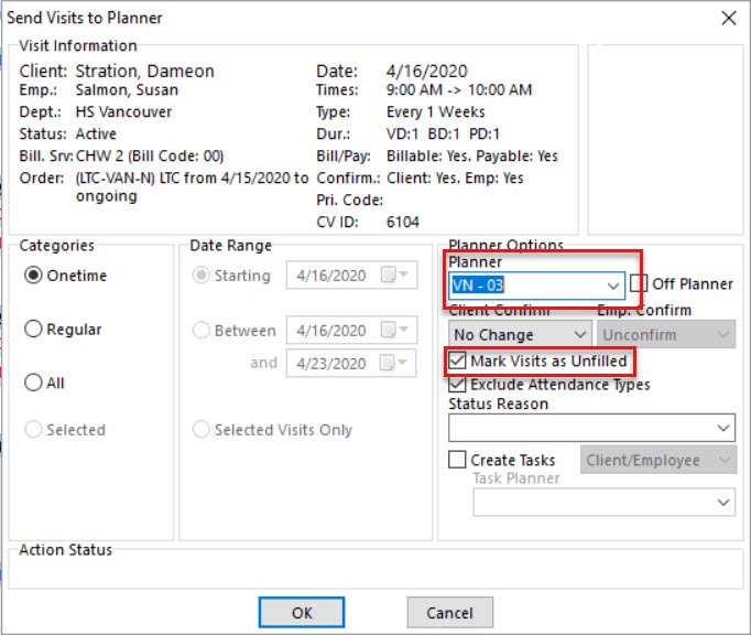 Scheduling Planners – VCH Procura Help