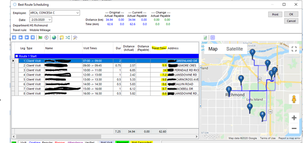Best Route Scheduling – VCH Procura Help