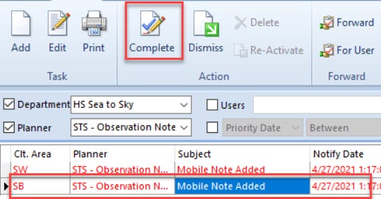Managing Client Observations Note Tasks – VCH Procura Help