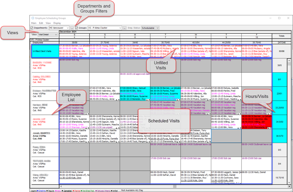 Scheduling Groups Module – VCH Procura Help