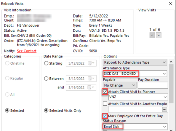 Sick Time Scheduling for Casuals – VCH Procura Help