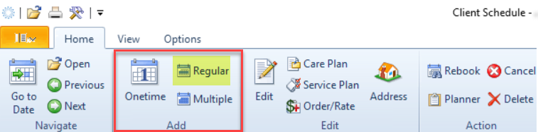 Create a Client Schedule – VCH Procura Help