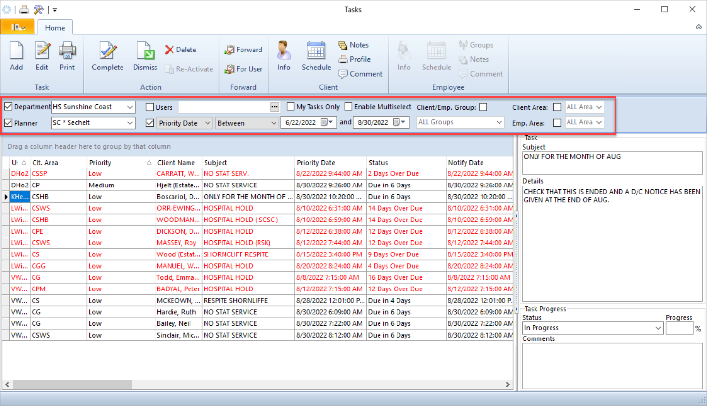 What is the Task Planner – VCH Procura Help